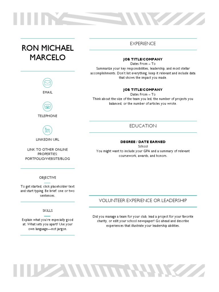 A Concise and Impactful Resume for Marcelo Ron Michael | PDF