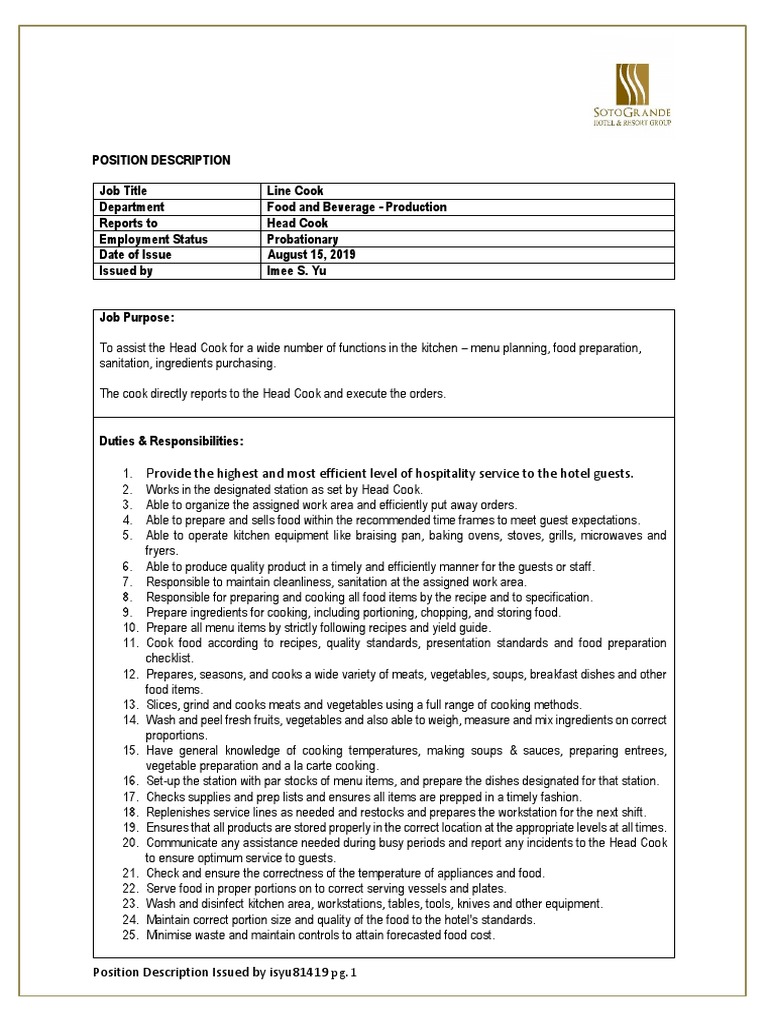 Cook | PDF | Cooking | Foodservice