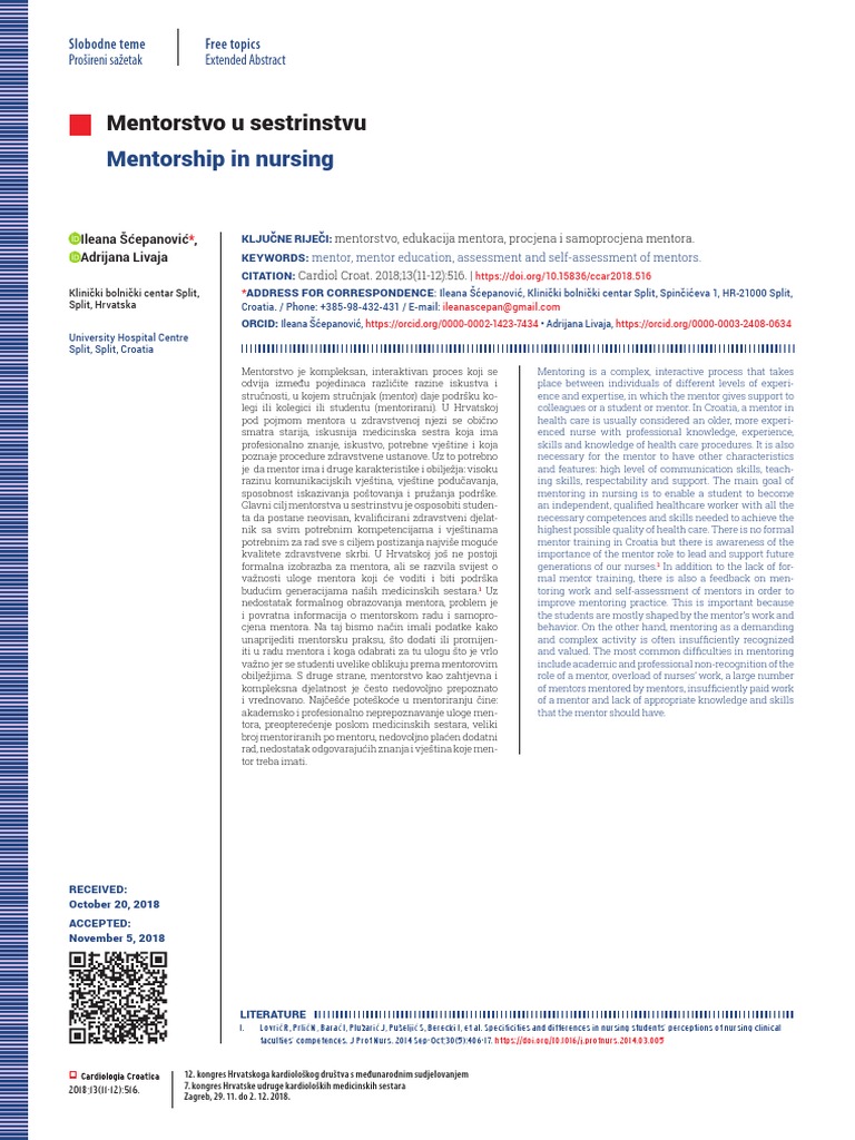 Mentorship in Nursing | PDF | Mentorship | Psychological Concepts