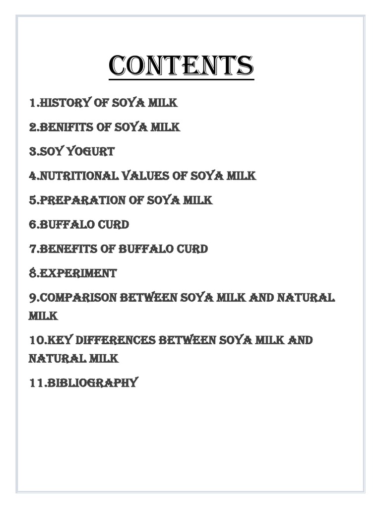 Best Project On Soya Bean Milk Class 12 | PDF | Yogurt | Food And Drink