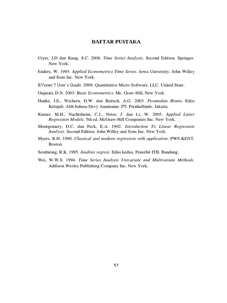Daftar Pustaka: Regression Models. 5Th Ed. Mcgraw-Hill Companies Inc. New York | PDF | Computers ...