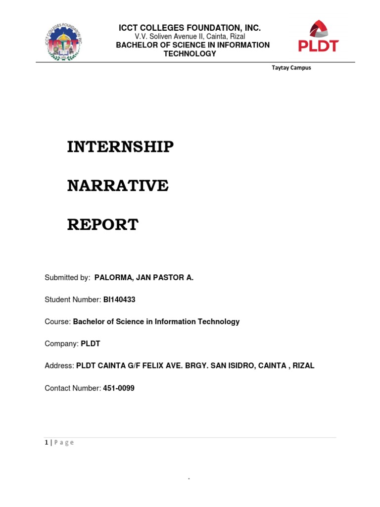 Internship Narrative: Icct Colleges Foundation, Inc | Download Free PDF ...
