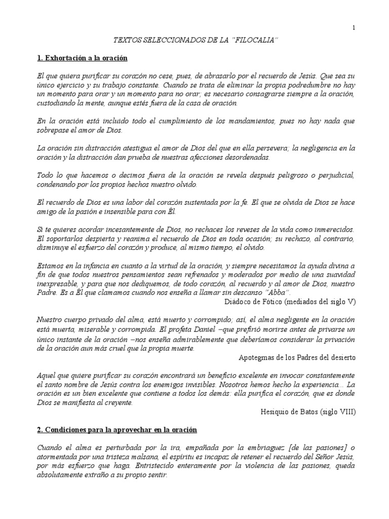 Filocalia Selección | PDF | Oración | Alma