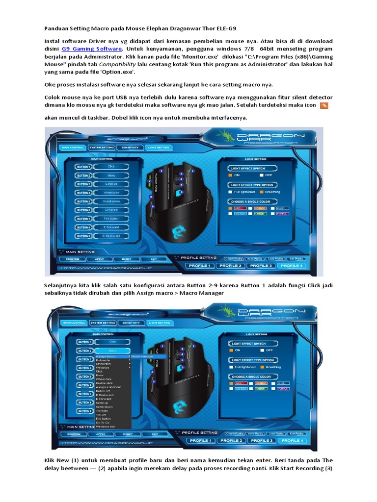Setting Macro Dragonwar Thor ELE-G9 PDF, 53% OFF