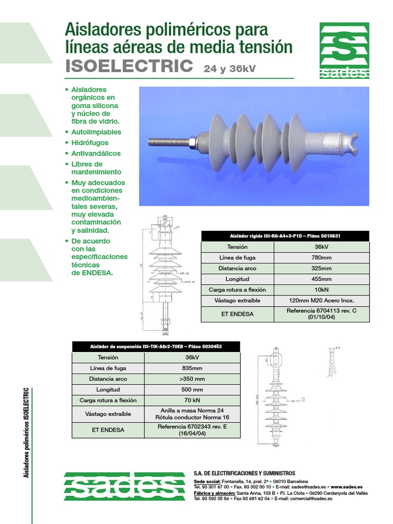 PDF/Aisladores Polimericos para Lineas Aeres de Media Tension ISOELECTRIC | PDF | Sustancias ...
