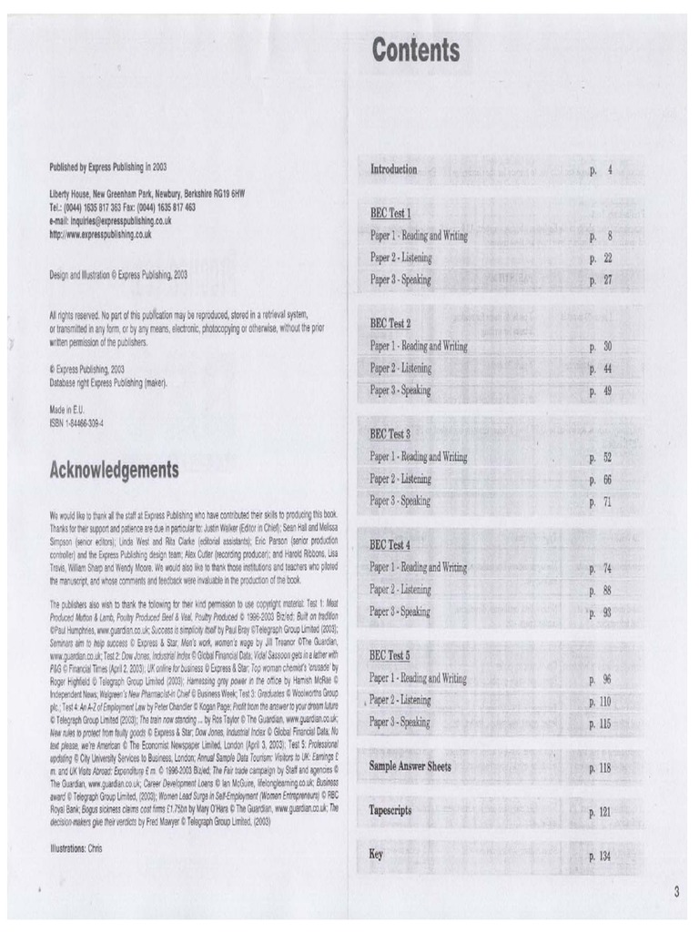 Practice Tests For The BEC Preliminary PDF | PDF