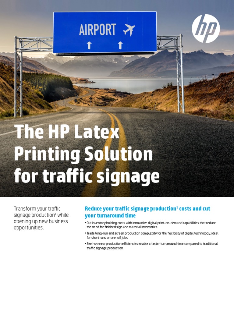 The HP Latex Printing Solution For Traffic Signage | PDF | Printer ...