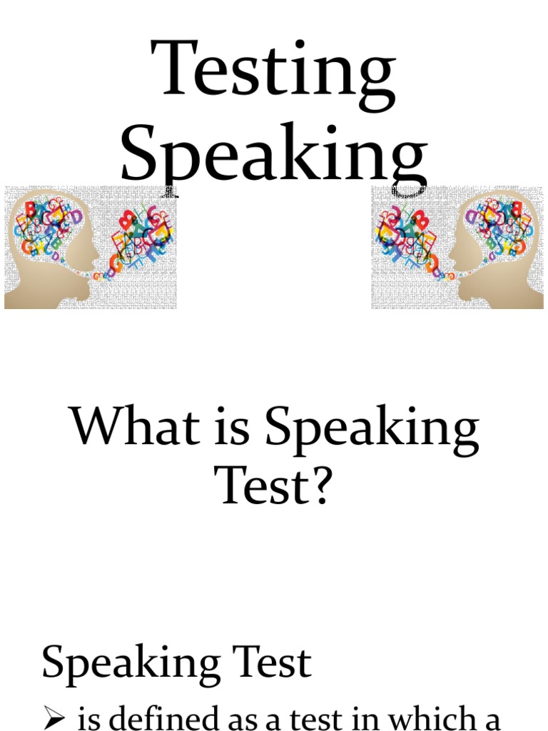 Speaking Test: Assessment Guide | PDF