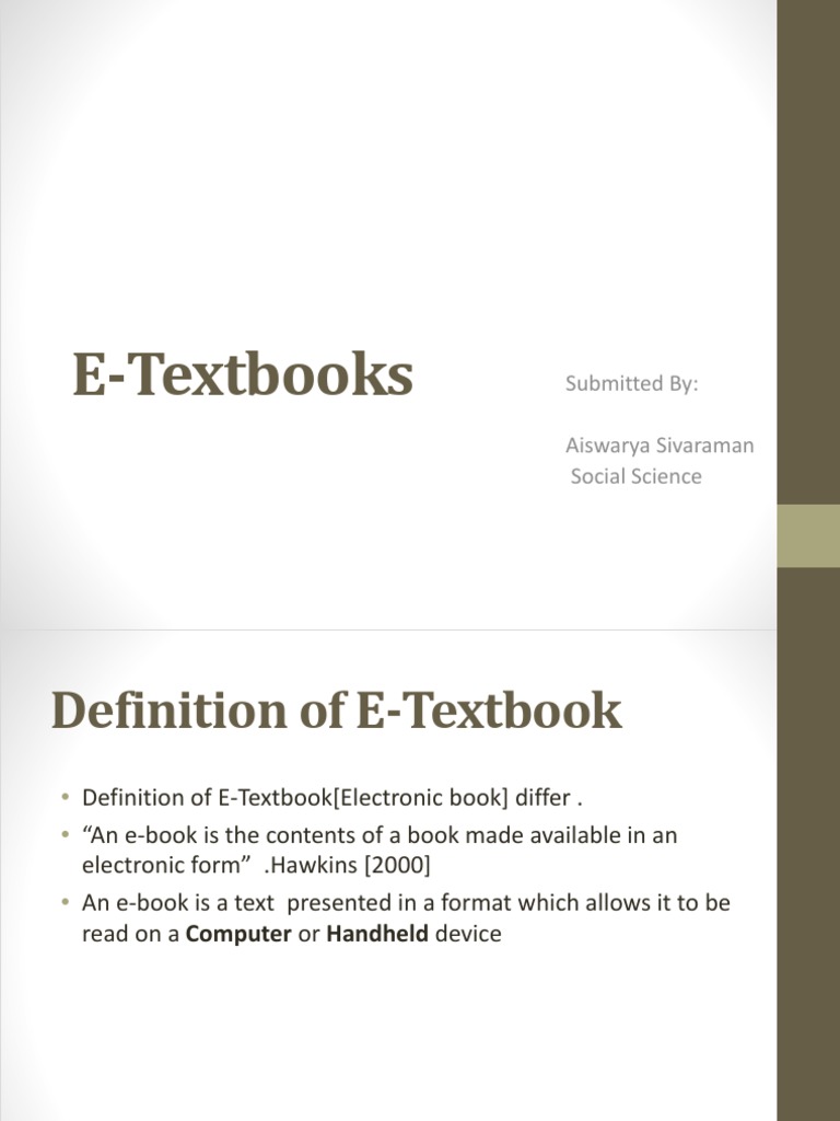 Understanding E-Textbooks: Definition & Benefits | PDF