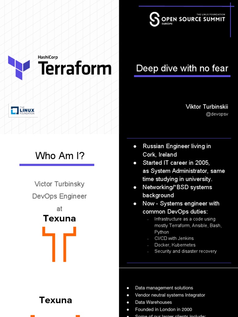 Hashicorp Terraform Deep Dive With No Fear Victor Turbinsky Texuna | PDF | Open Stack | Cloud ...