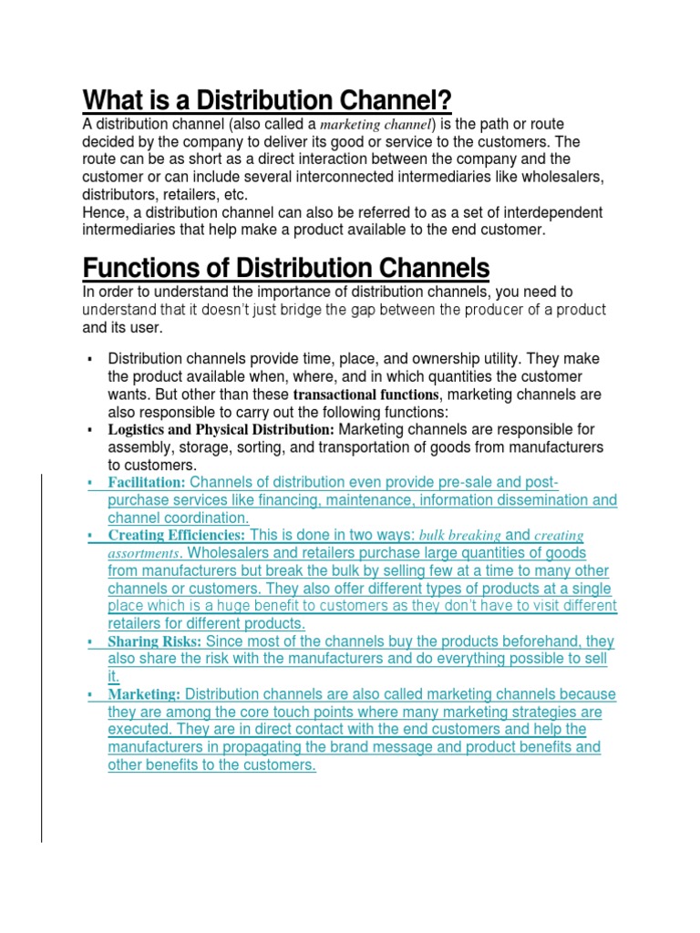 Understanding Distribution Channels Explained | PDF | Retail | Marketing