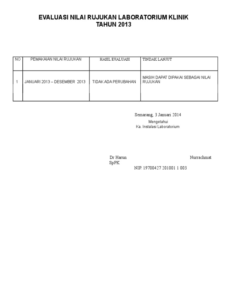 EVALUASI RUJUKAN LAB | PDF