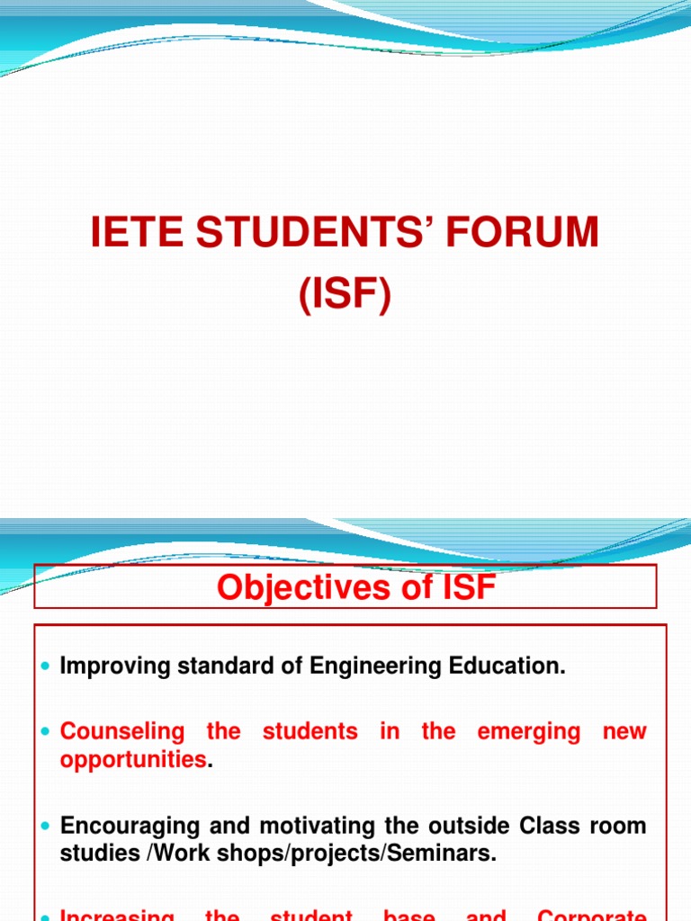 Iete Students' Forum (ISF) | PDF | Learning