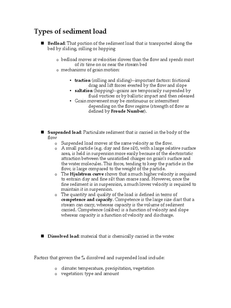 Types of Stream Sediment Loads | PDF