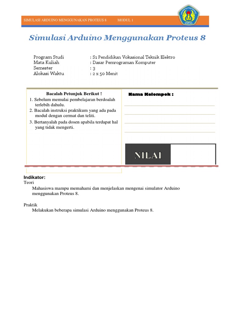 Modul 1 Simulasi Arduino | PDF