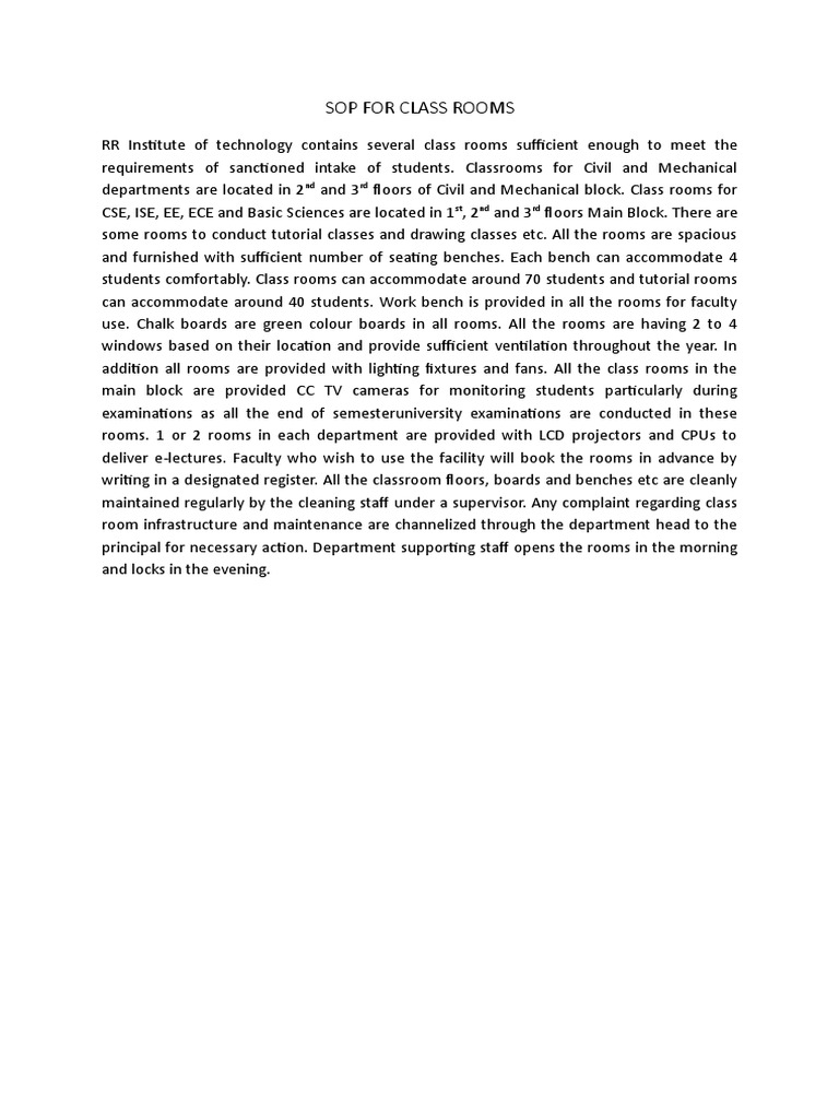 Sop For Class Rooms-G Sankara | PDF