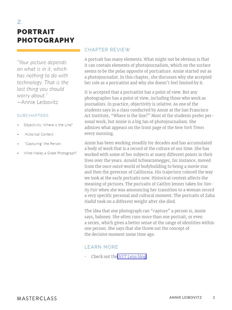 Portrait Photography Lecture | PDF | Portrait Painting | Art Media