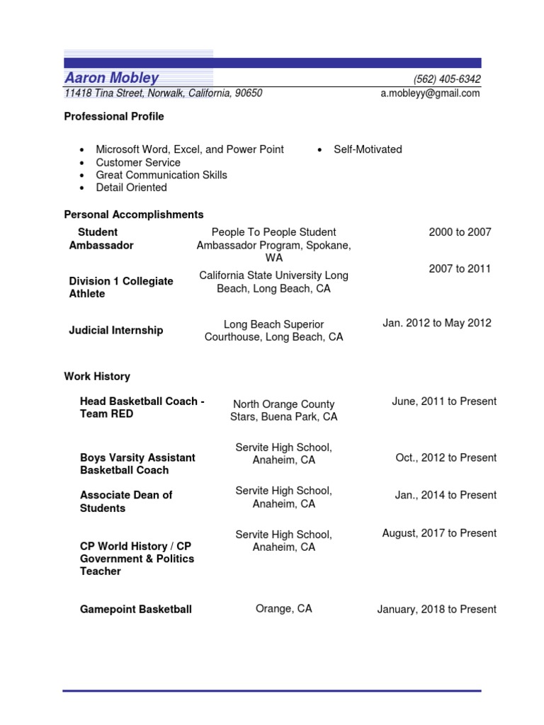 Aaron Mobley Resume | PDF | Academia | Schools
