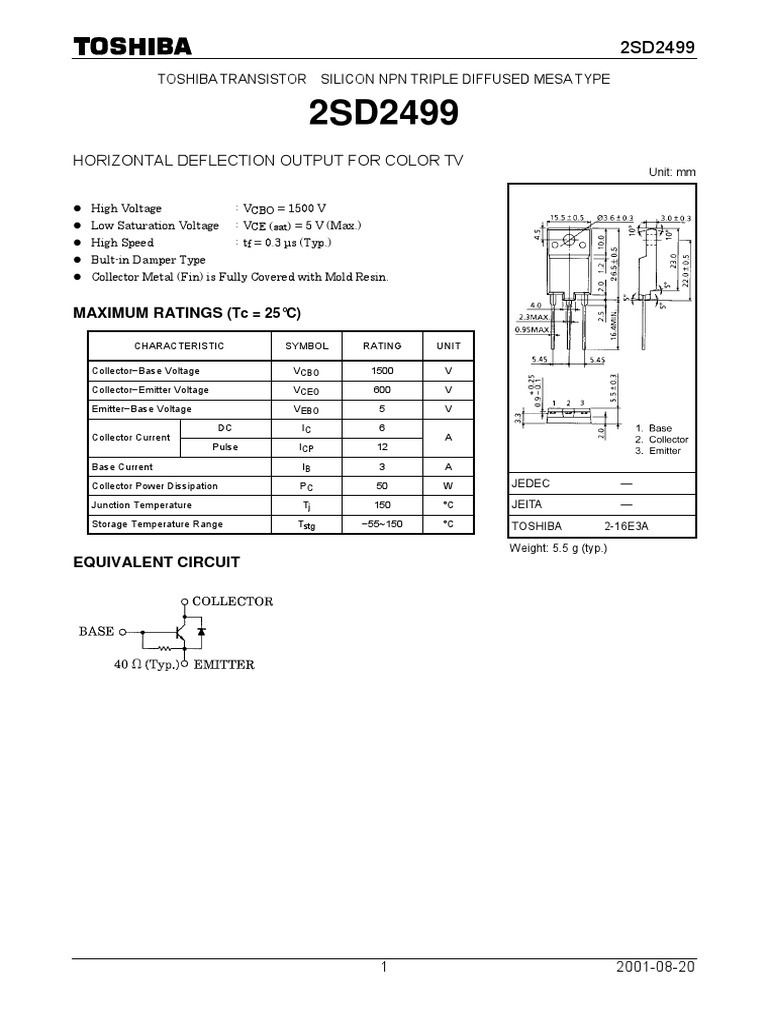 D2499 Datasheet | Download Free PDF | Reliability Engineering | Bipolar ...