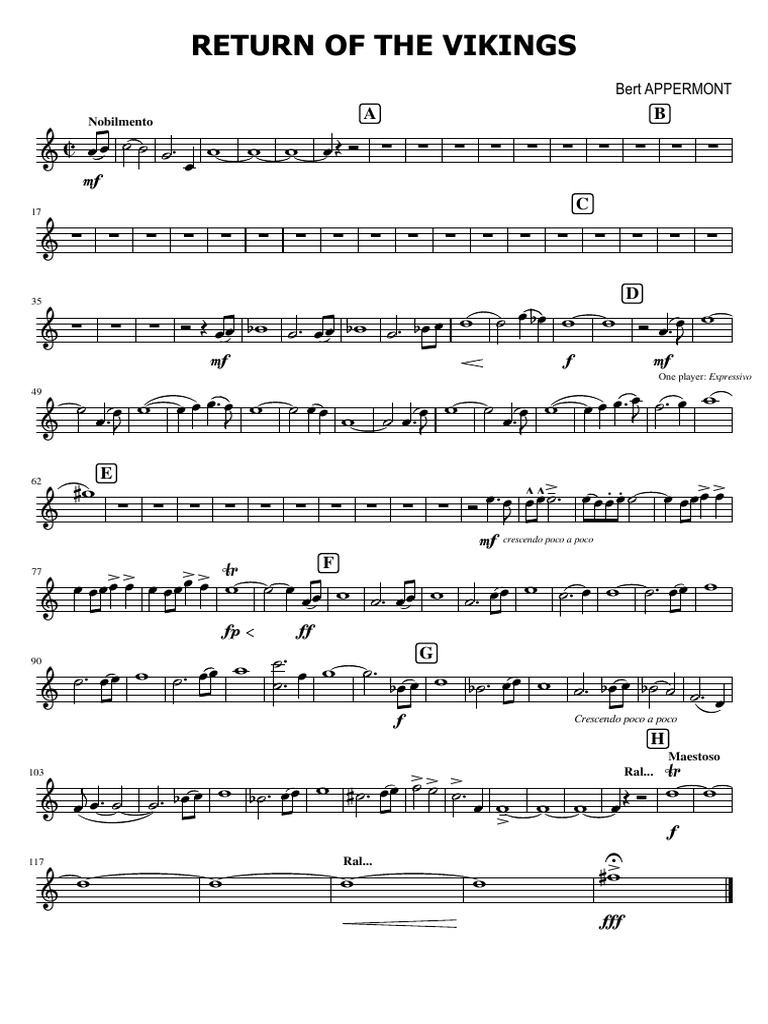 RETURN of The VIKINGS Este Sì Es-Partitura y Partes | PDF | Notación ...