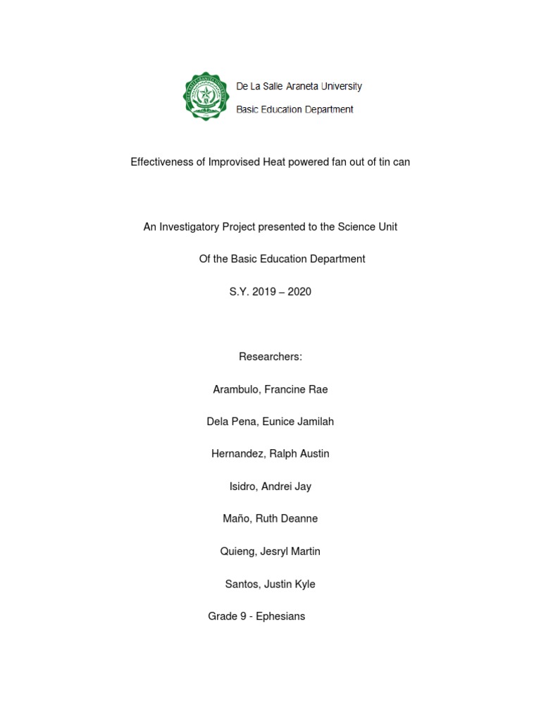 Investigatory Project Sample | PDF | Greenhouse Effect | Nature