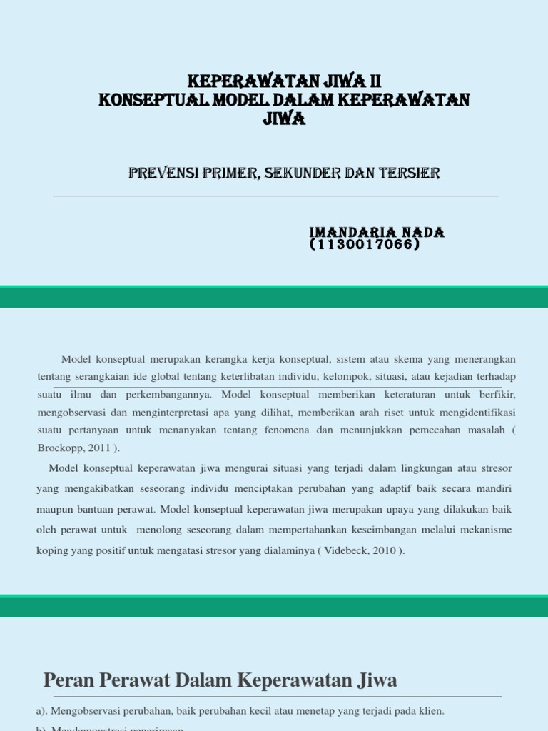 PPT, Konseptual Model Keperawatan Jiwa | PDF