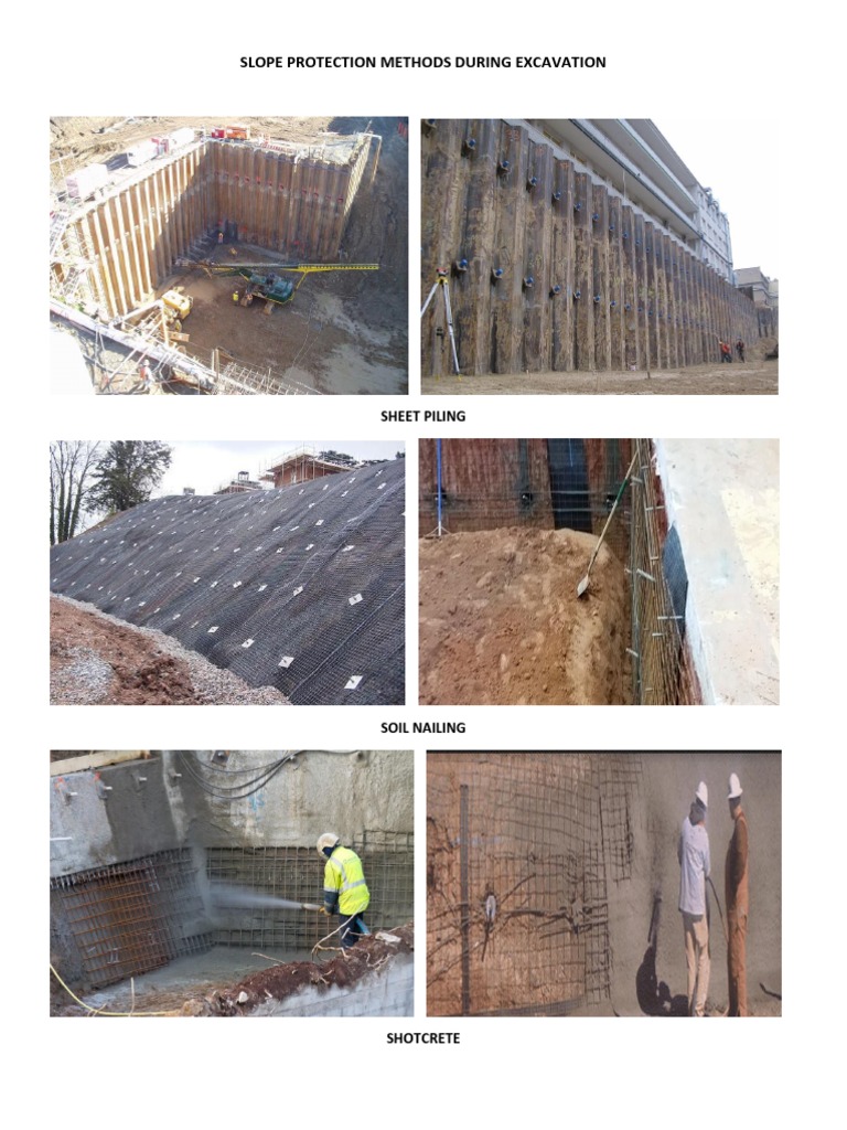 Slope Protection Methods During Excavation | PDF