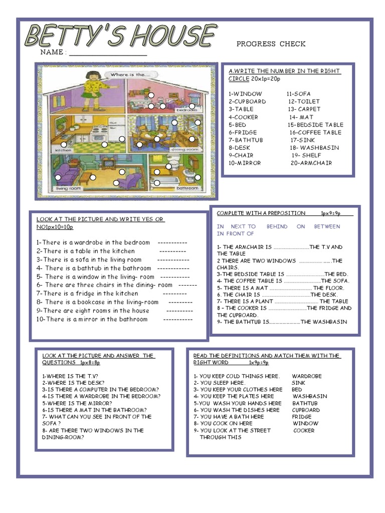 Bettys House Fun Activities Games 481 | PDF | Bedroom | Bathroom