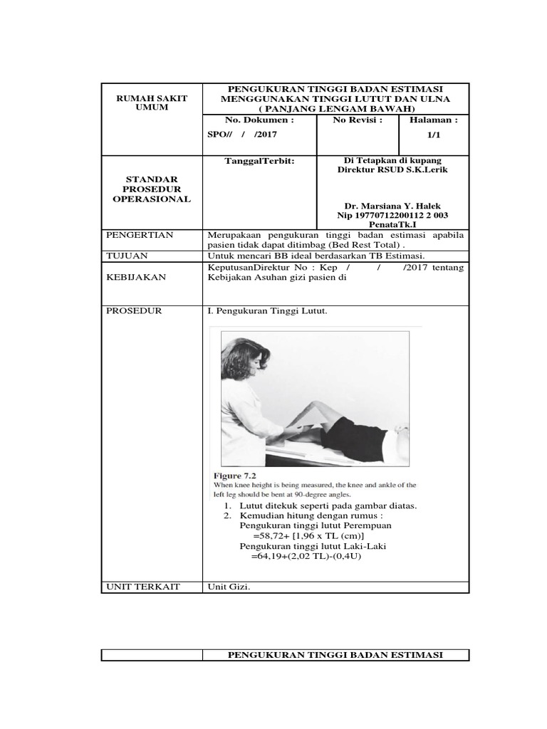 9.spo Pengukuran Tinggi Badan Estimasi Menggunakan Tinggi Lutut Dan ...