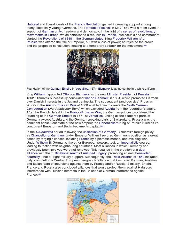 Germany History - Cópia | PDF | German Empire | Otto Von Bismarck