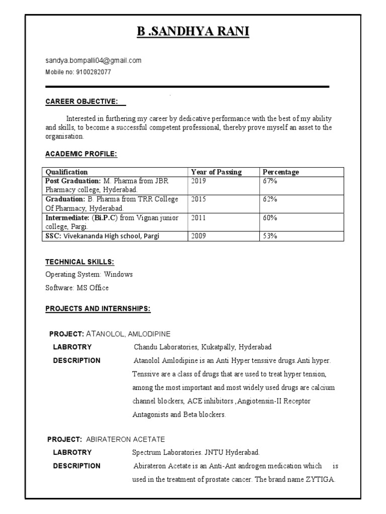 Sandhya Resume PDF | PDF