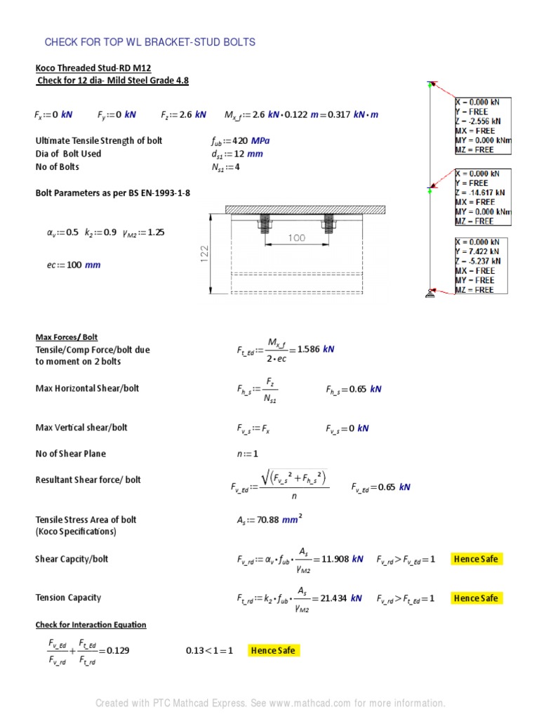 Stud Bolt Check | PDF | Screw | Solid Mechanics