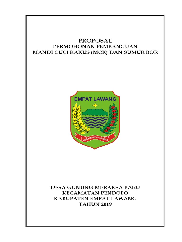 Contoh Proposal Pembangunan MCK Dan Sumur Bor | PDF
