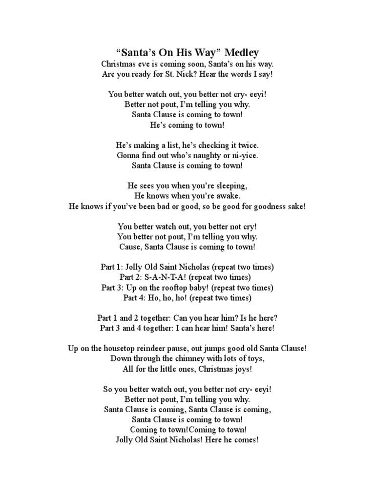 Santas On His Way Medley | PDF