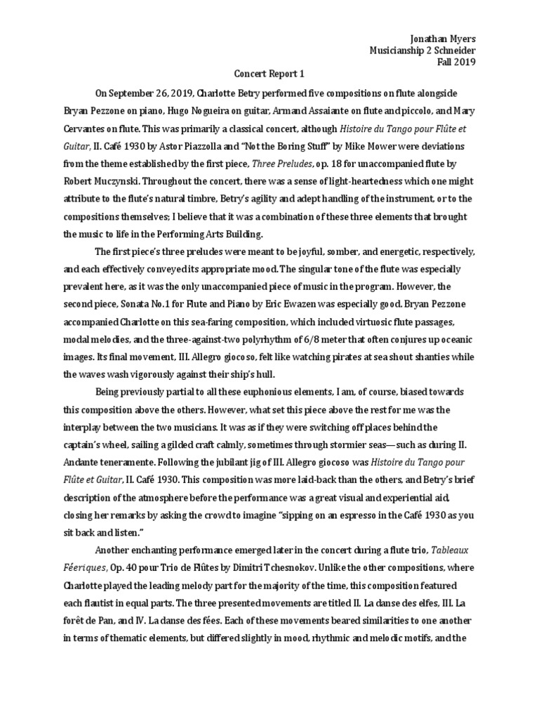 Concert Report 1 Mus'Ship | PDF | Musical Compositions | Music Theory