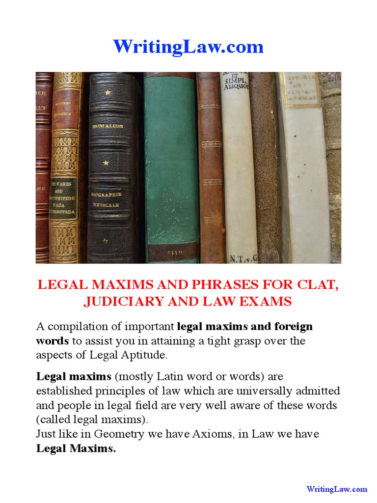 117 Important Legal Maxims For Law Exams | PDF | Ex Post Facto Law ...