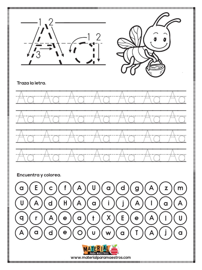 Traza y Colorea el Abecedario | PDF