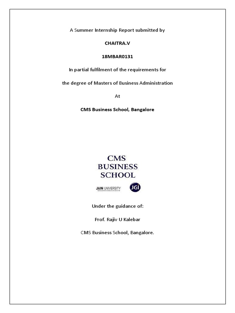 A Summer Internship Report | PDF | Book Value | Stocks