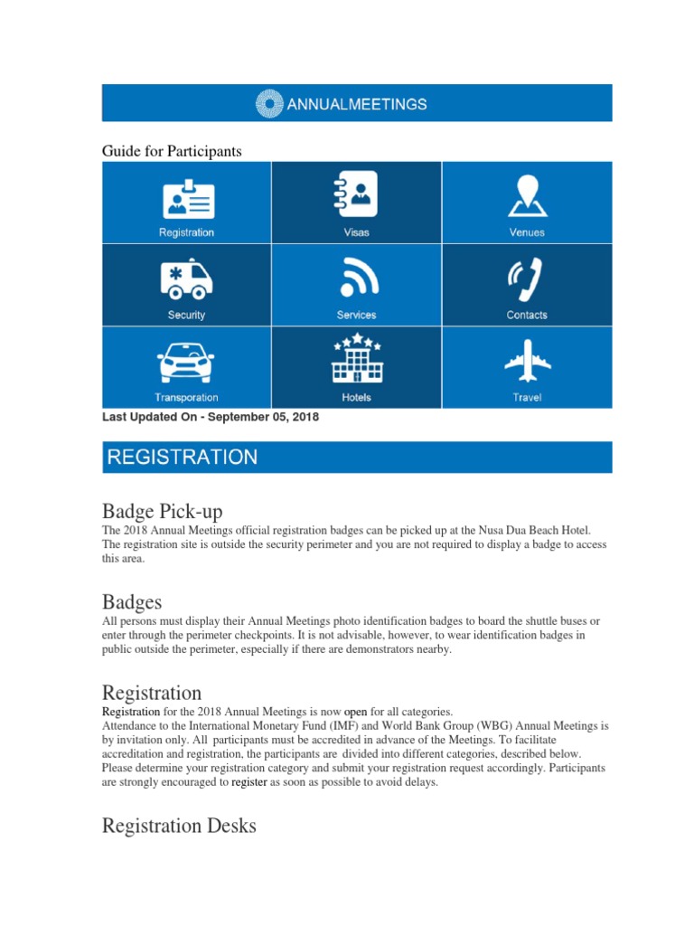 Badge Pick-Up: Guide For Participants | PDF | Travel Visa | Business