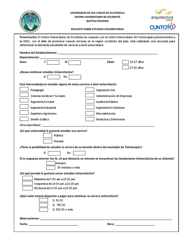 Encuesta Carreras Universitarias | PDF | Ingeniería | Science