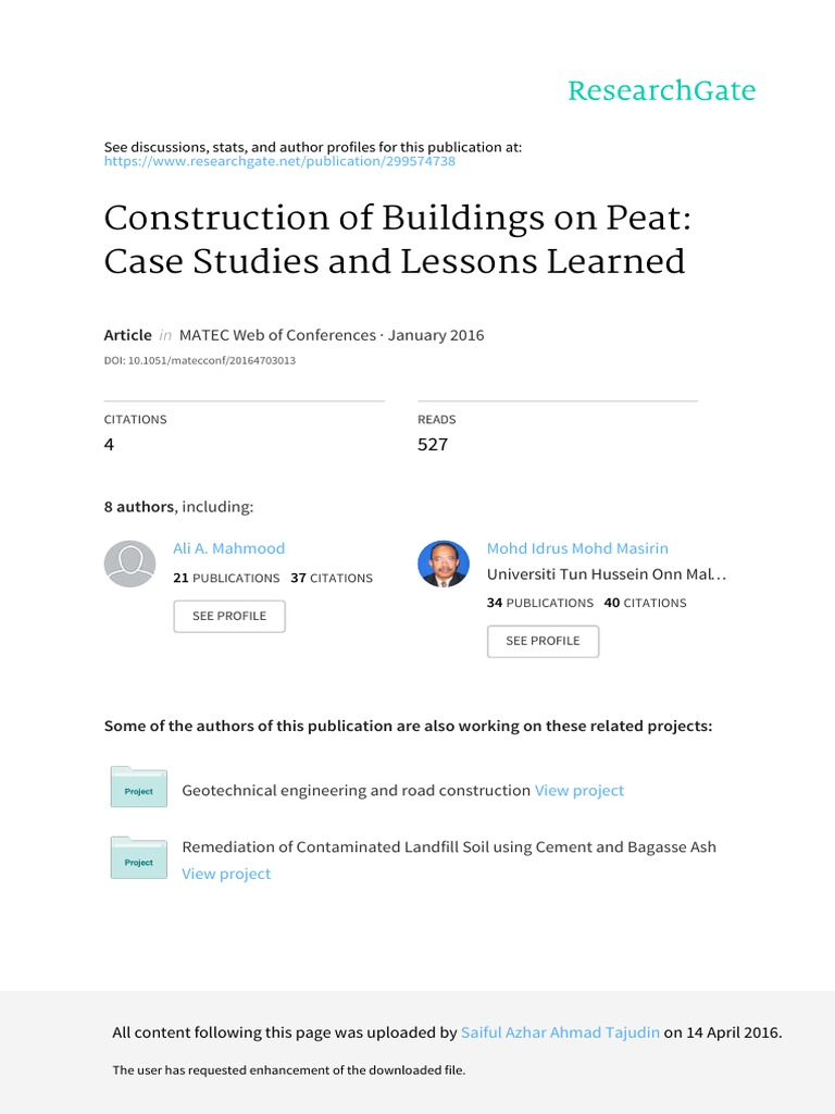 Construction of Buildings On Peat | PDF | Peat | Deep Foundation