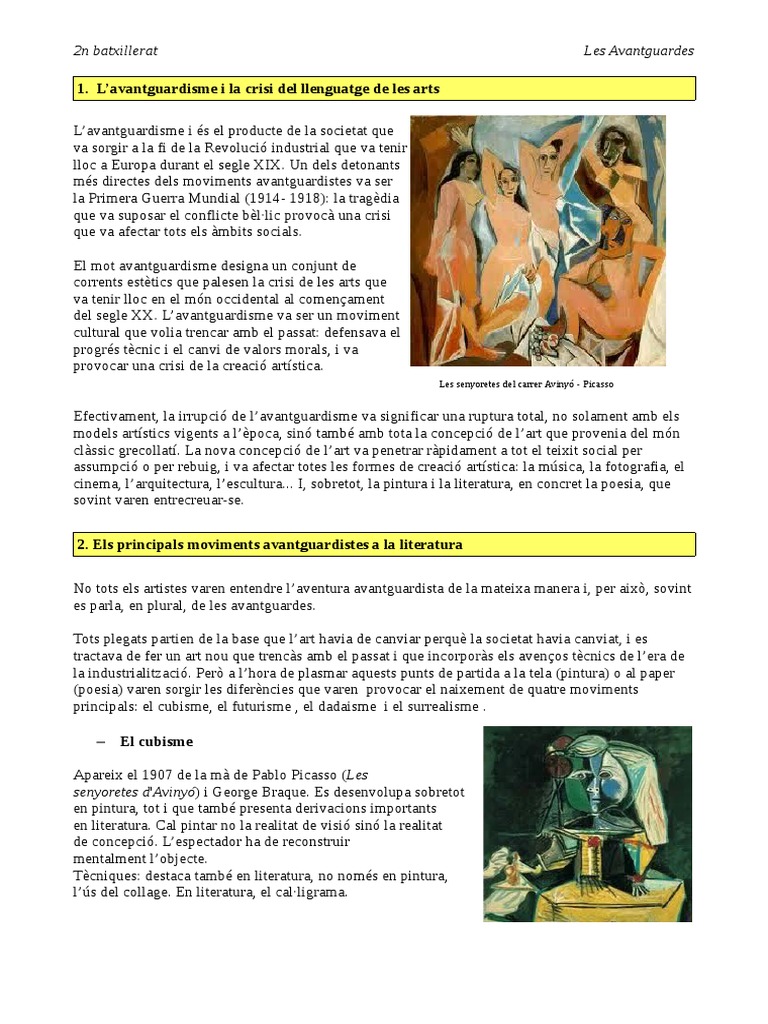 Tema 7 AVANTGUARDES PDF | PDF