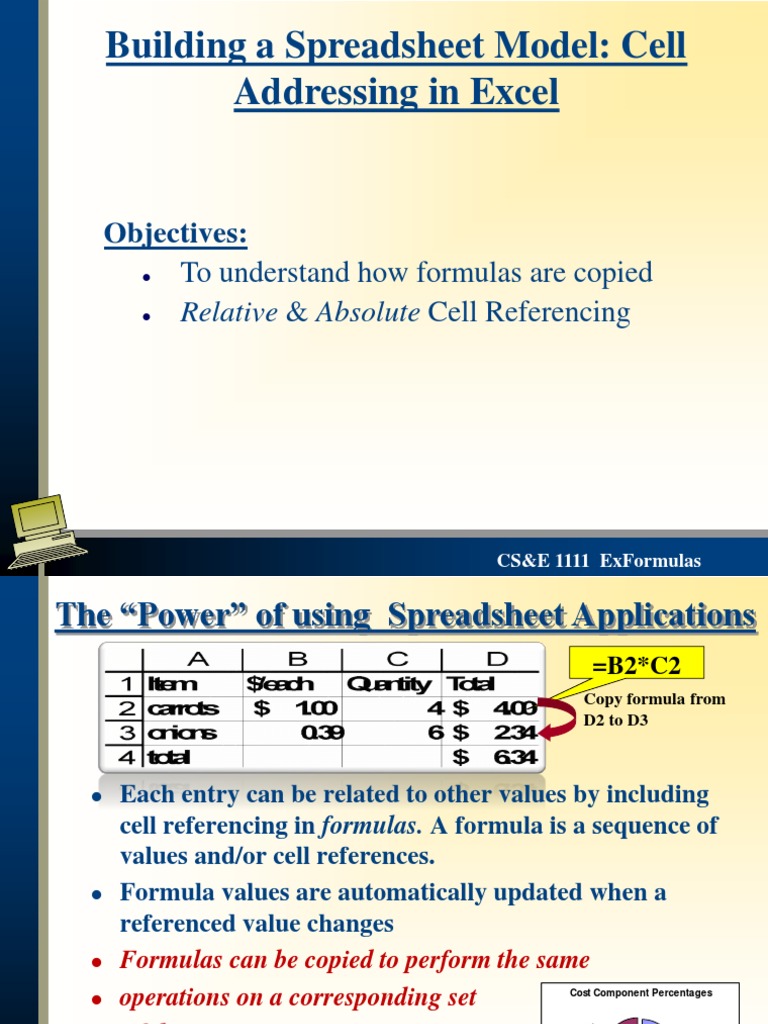 Lecture 2 Cell Referencing | PDF | Spreadsheet | Computer Programming