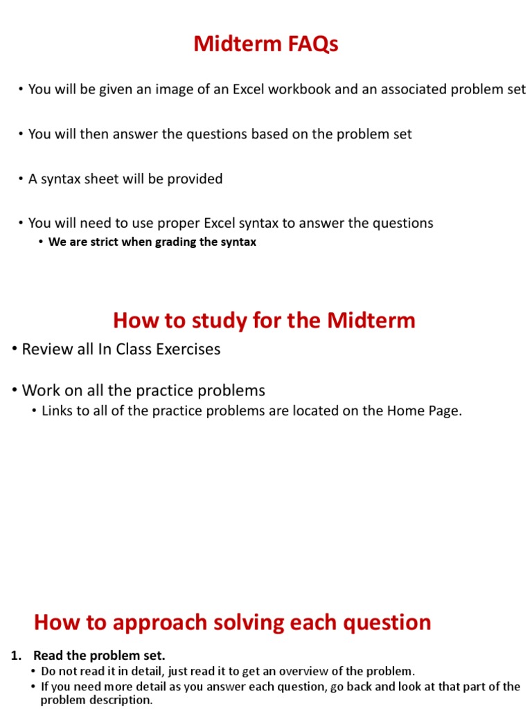 Midterm Faqs: - We Are Strict When Grading The Syntax | PDF
