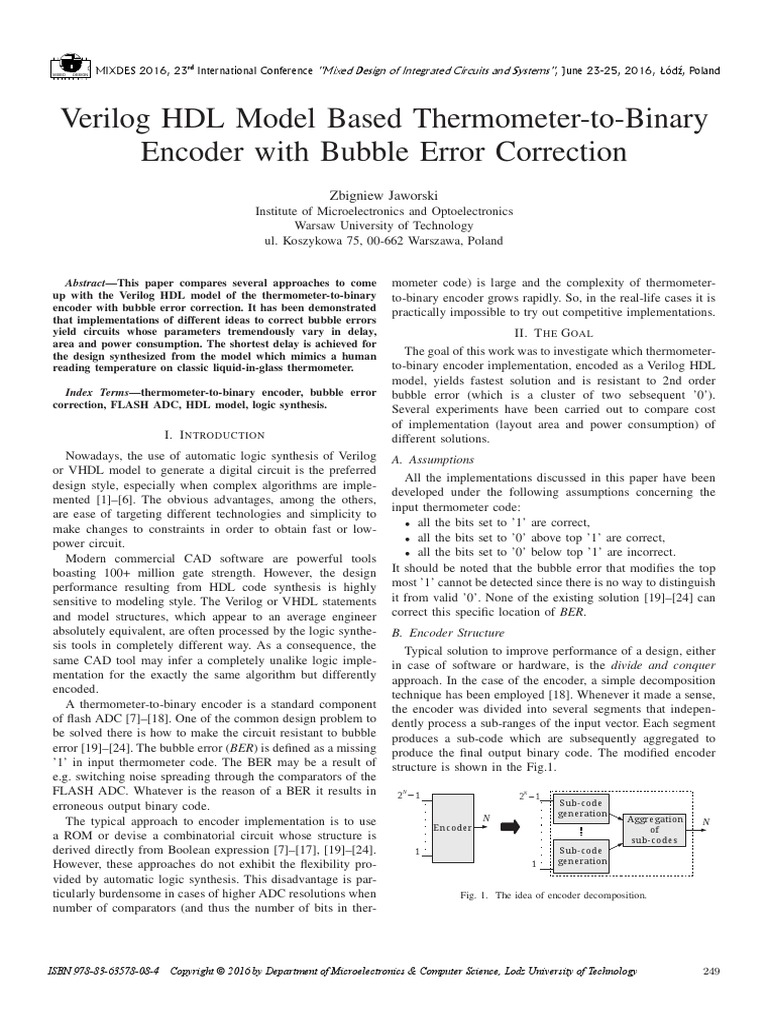 Thermo Metric To Binary Code Converter | PDF | Logic Synthesis ...