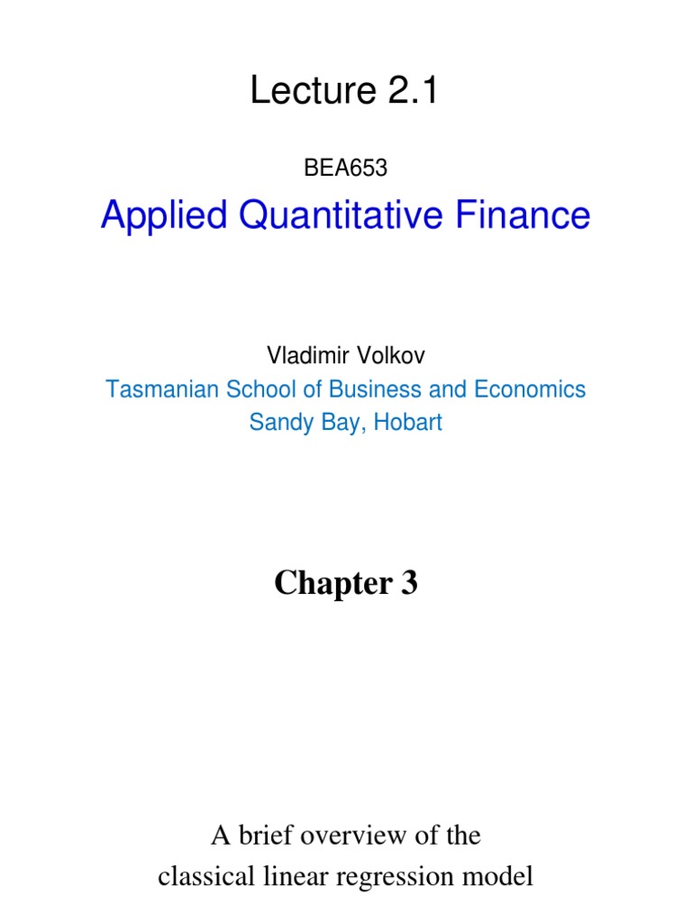 Lecture 2.1 Regression | PDF | Dependent And Independent Variables | Ordinary Least Squares