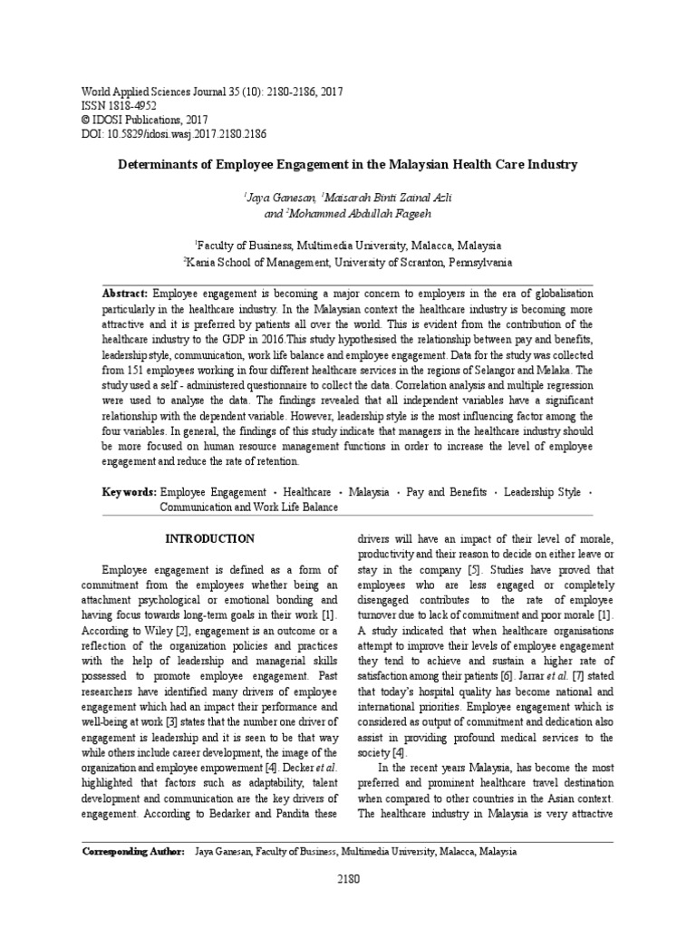 Employee Engagement | PDF | Leadership | Dependent And Independent ...