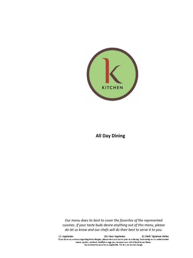 New Menu K Kitchen Final 2 | PDF | Curry | Indian Cuisine
