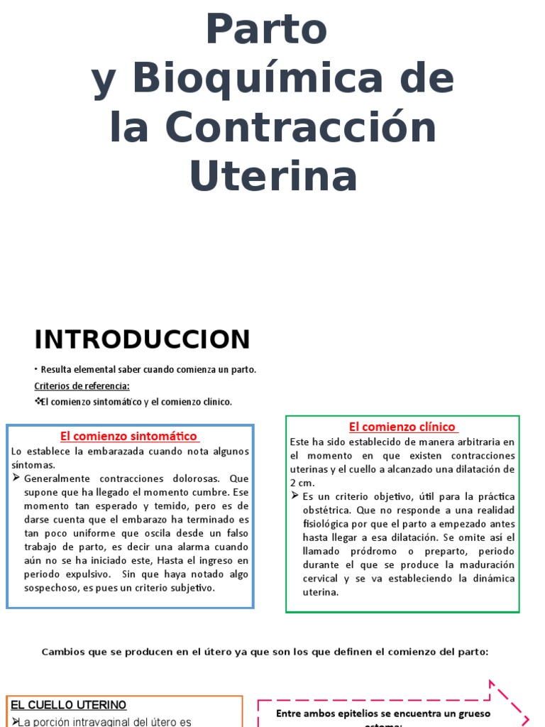 Comienzo Del Parto y Bioquimica | Descargar gratis PDF | Contracción muscular | Parto
