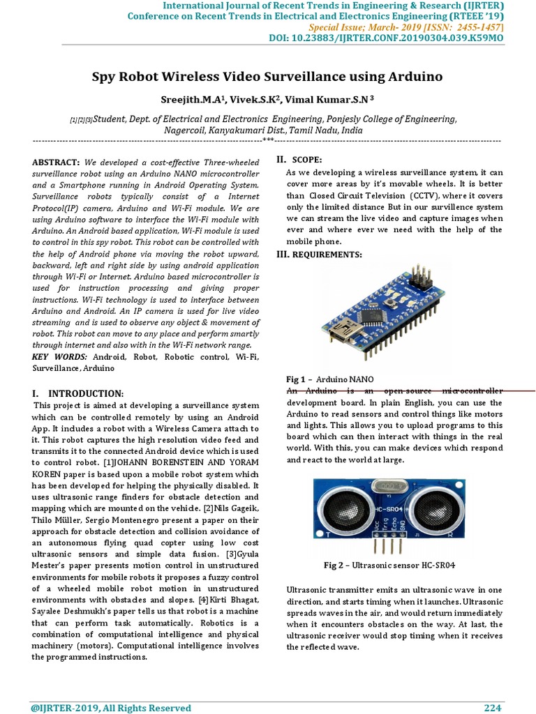 Spy Robot Wireless Video Surveillance Using Arduino | PDF | Electric ...